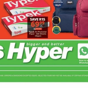 Typek deals at Checkers Hyper valid to 21.01 | Check at Allcatalogues.co.za